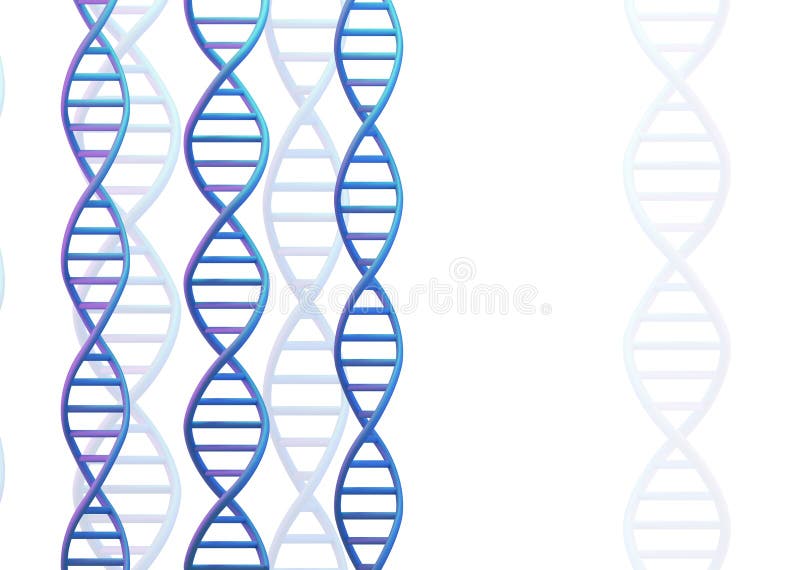 Blue DNA Molecules Structures on White. Science and Technology Stock ...