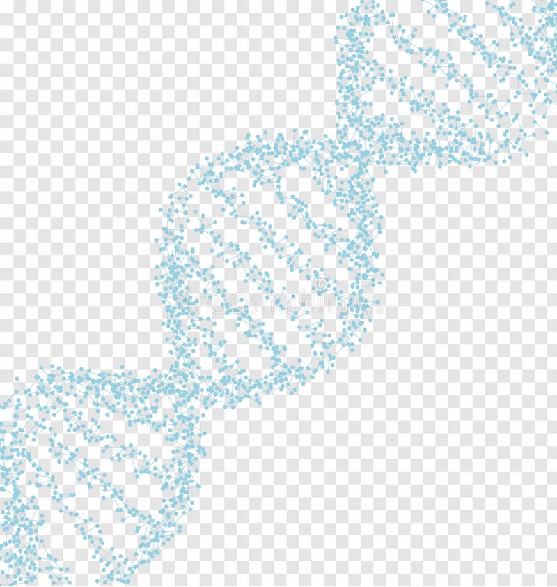 Blue DNA with Polygon Line on Transparent Abstract Background Stock ...