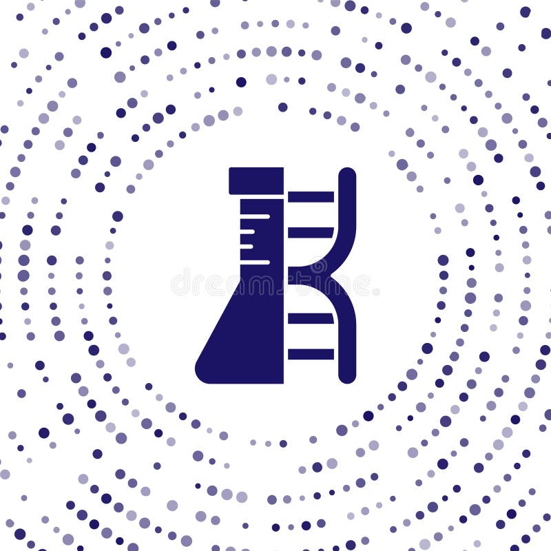 Blue DNA Research, Search Icon Isolated on White Background. Genetic ...
