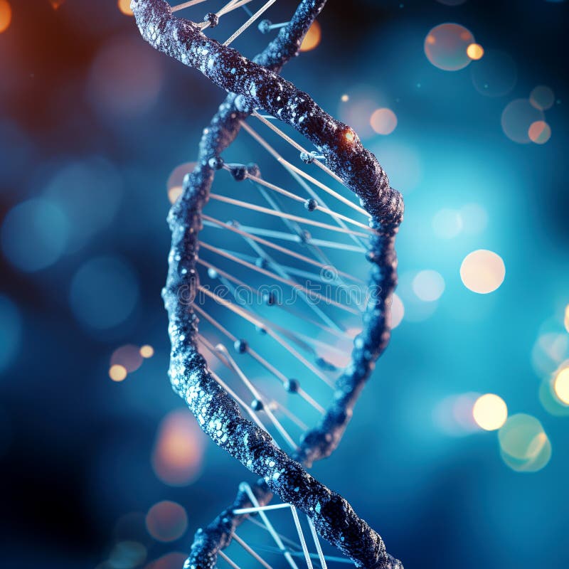 Blue DNA Strand Close-up. stock illustration. Illustration of ...