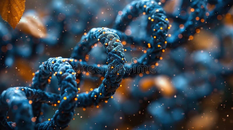 Blue DNA Strand Close Up stock illustration. Illustration of gene ...
