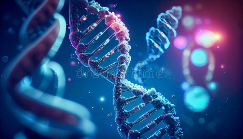 Blue DNA Structure Isolated Background Stock Illustration ...