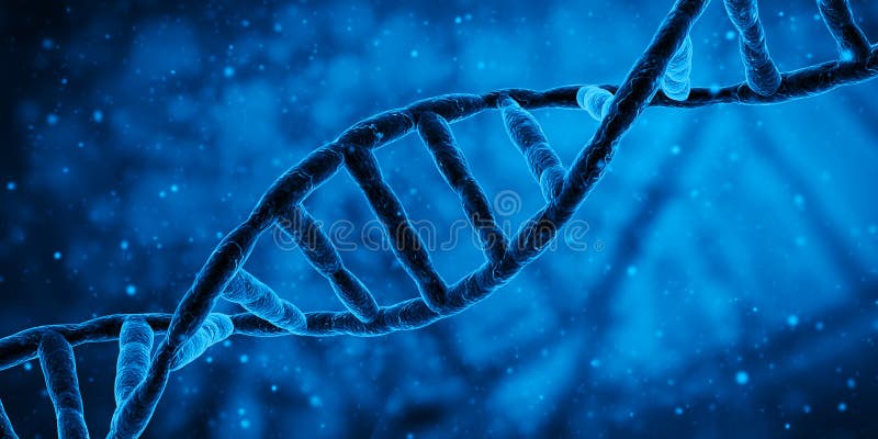 Blue DNA Structure Science Research Biology and Medical Concept. 3d ...
