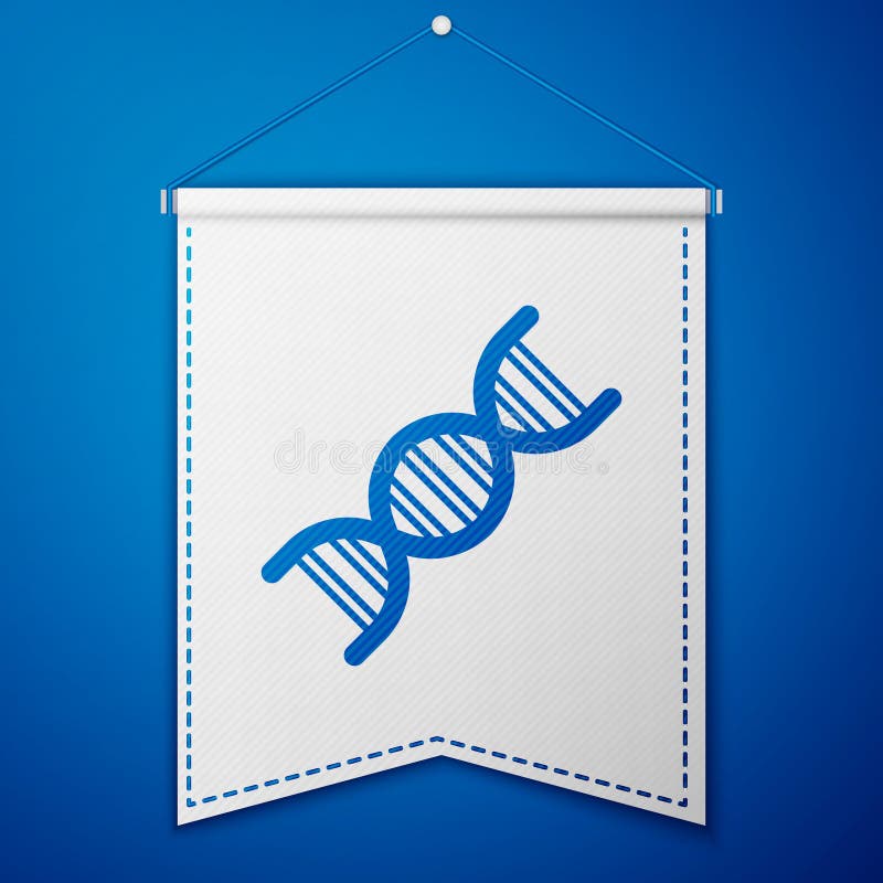 Blue DNA Symbol Icon Isolated on Blue Background. White Pennant ...
