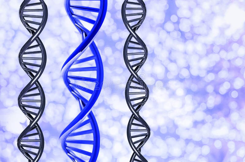 Blue DNA with Unique One on Bokeh Background, Isolated on White ...