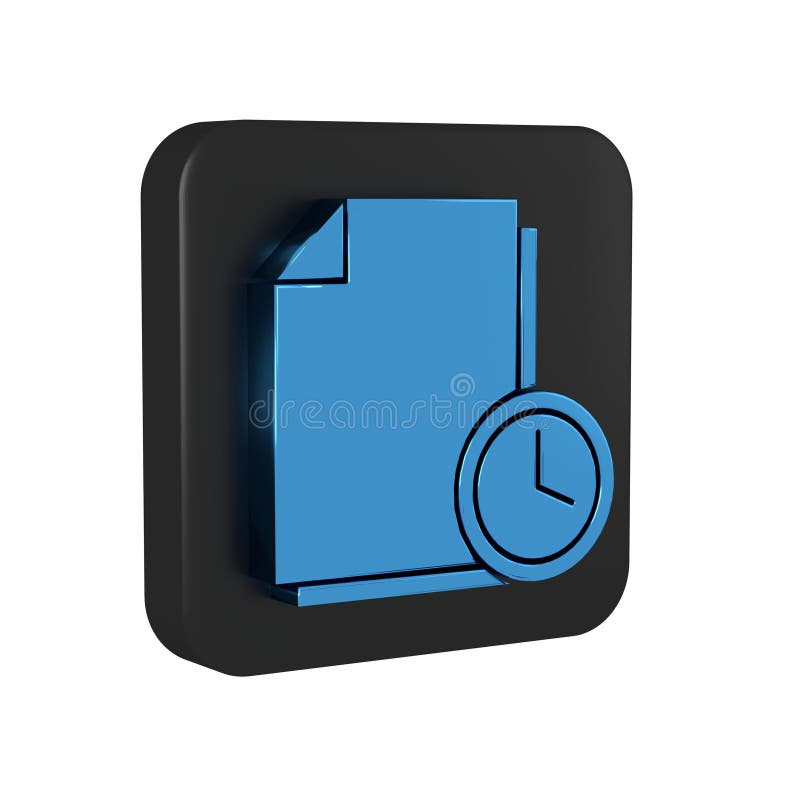 Blue Document with Clock Icon Isolated on Transparent Background ...