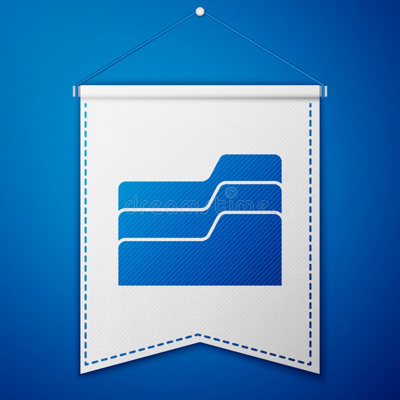 Blue Document Folder Icon Isolated on White Background. Accounting ...