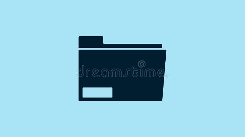 Blue Document Folder Icon Isolated on Blue Background. Accounting ...