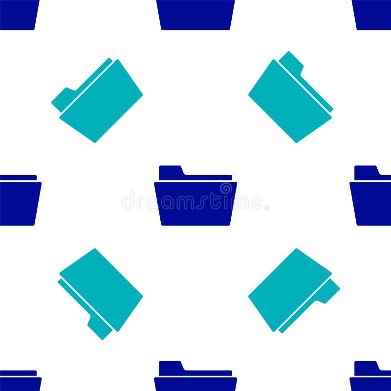 Blue Document Folder Icon Isolated on White Background. Accounting ...