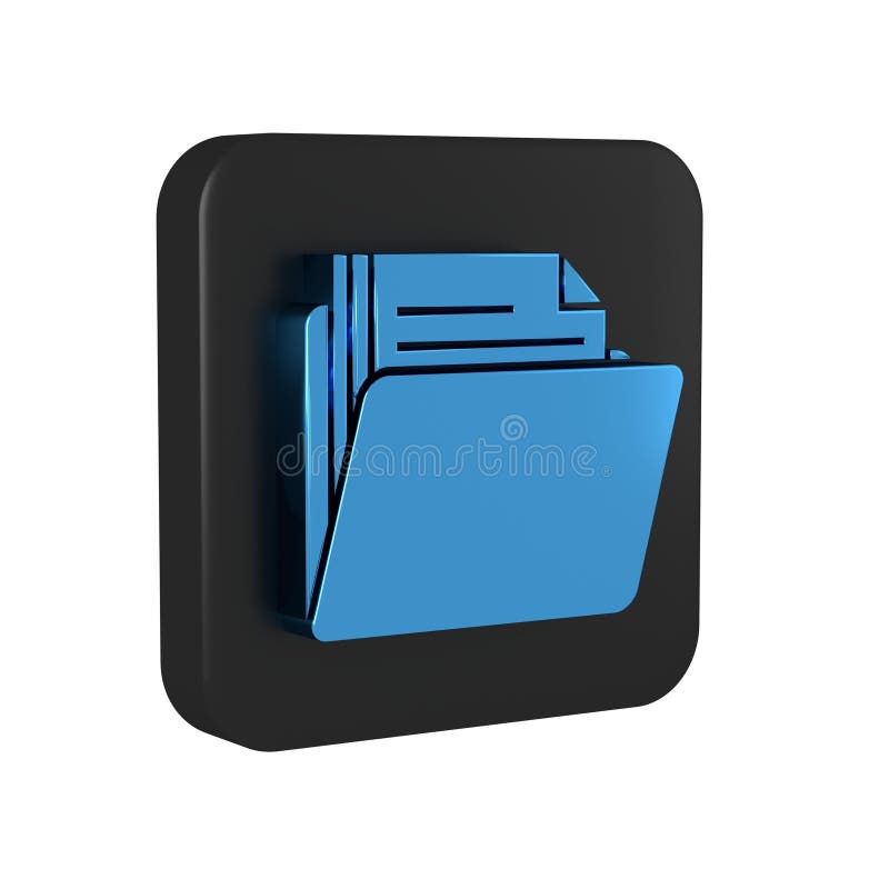 Blue Document Folder Icon Isolated on Transparent Background ...