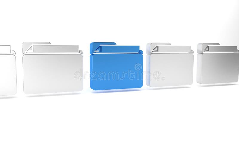 Blue Document Folder Icon Isolated on White Background. Accounting ...