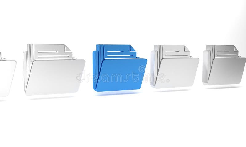 Blue Document Folder Icon Isolated on White Background. Accounting ...