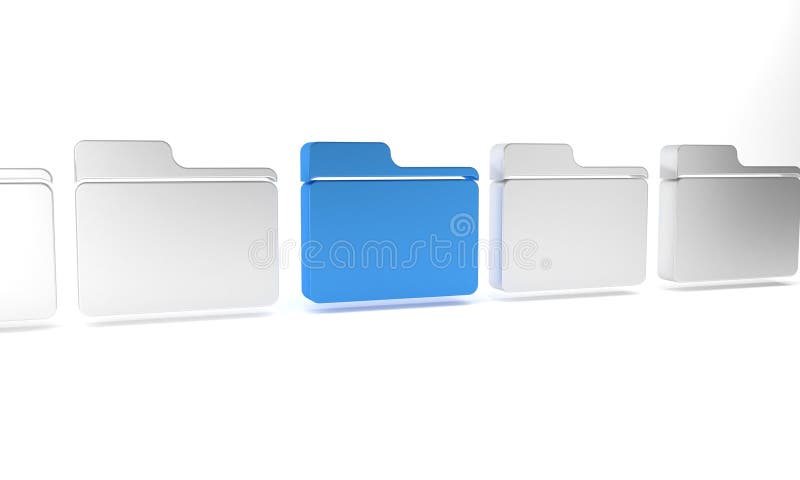 Blue Document Folder Icon Isolated on White Background. Accounting ...