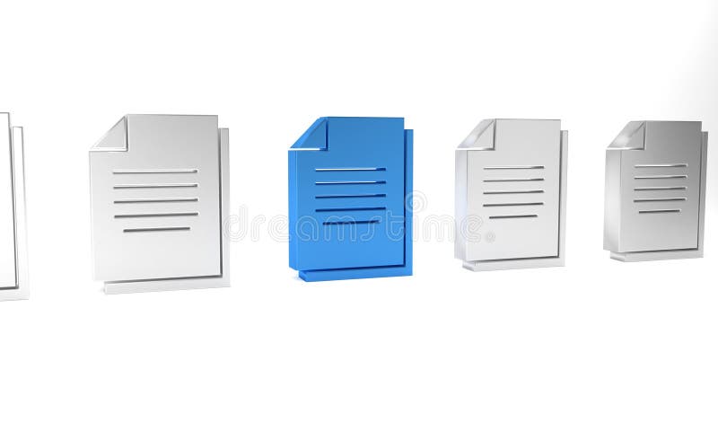 Blue Document Icon Isolated on White Background. File Icon. Checklist ...