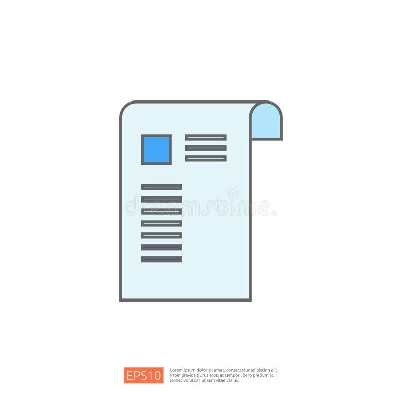 A Blue Document Icon with a Blue Square on the Bottom Right Corner and ...