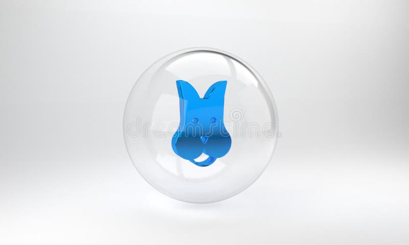 Blue Dog Icon Isolated on Grey Background. Glass Circle Button Stock ...
