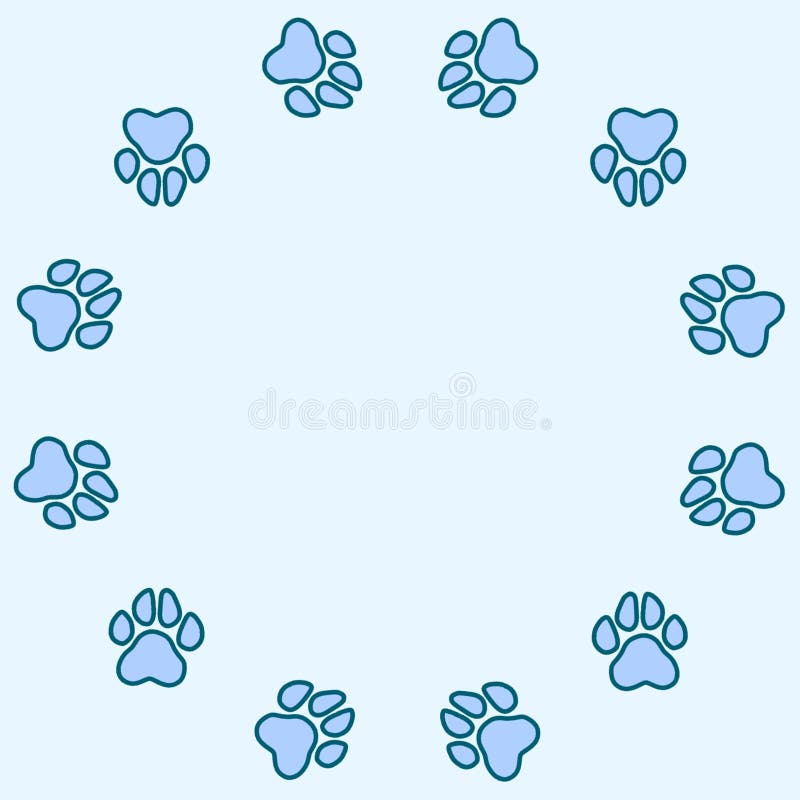 Blue Dog Paws, Blue Cat Paws, Blue Dog Footprints, Blue Cat Footprints ...