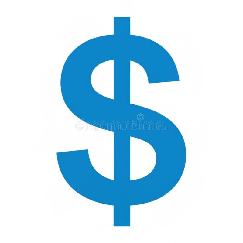 Blue Dollar Icon Minimalistic Style on White Background Stock ...