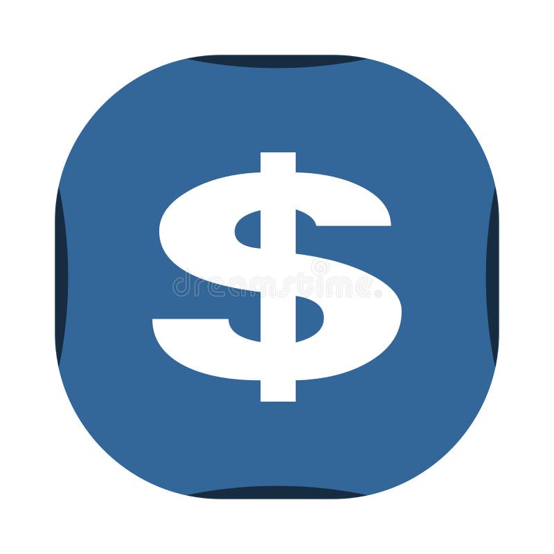 Blue Dollar Icon stock vector. Illustration of sign, isolated - 87540998