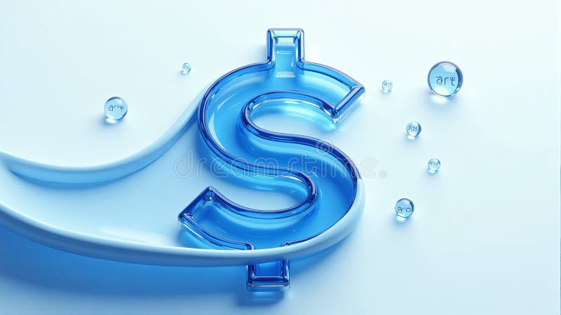Blue Dollar Sign with Glass Beads Stock Illustration - Illustration of ...