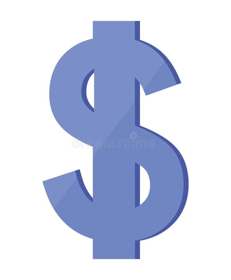 Blue dollar symbol stock vector. Illustration of bank - 256278202