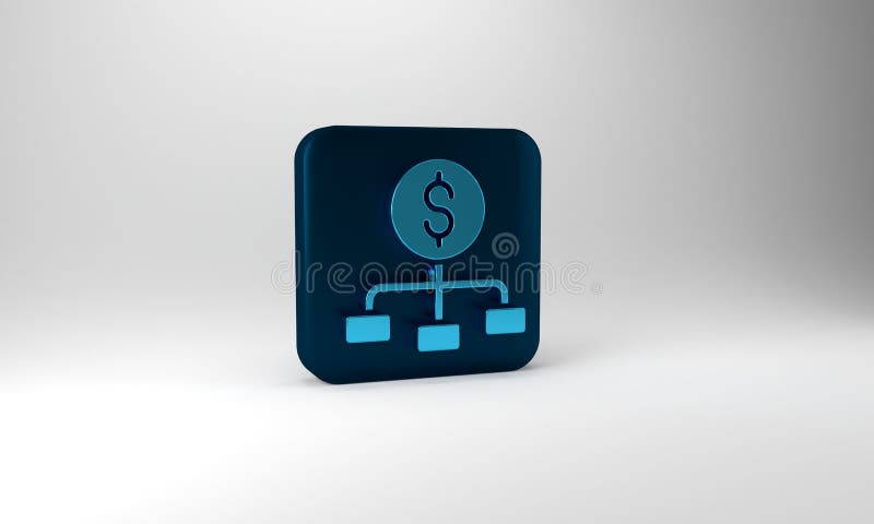 Blue Dollar on Top of Financial Hierarchy Icon Isolated on Grey ...