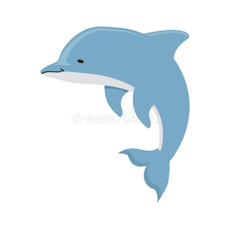 Blue Dolphin Cartoon Sea Animal Stock Vector - Illustration of animal ...
