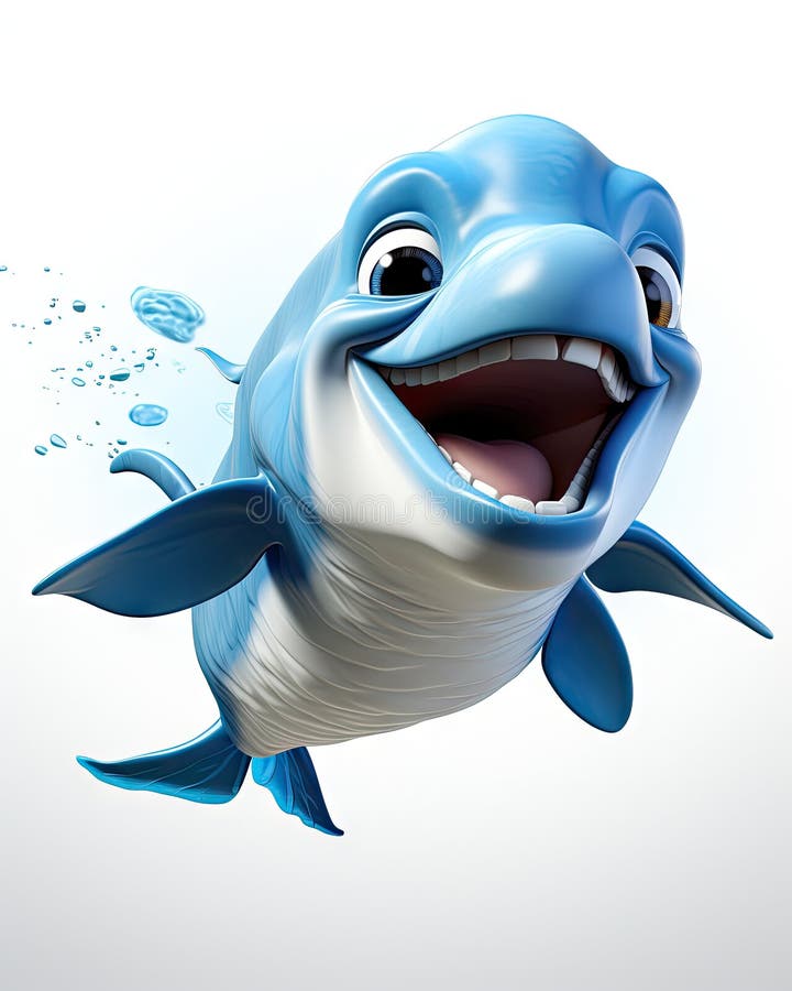 A Blue Dolphin with Its Mouth Open and Teeth Wide Open. Generative Ai ...