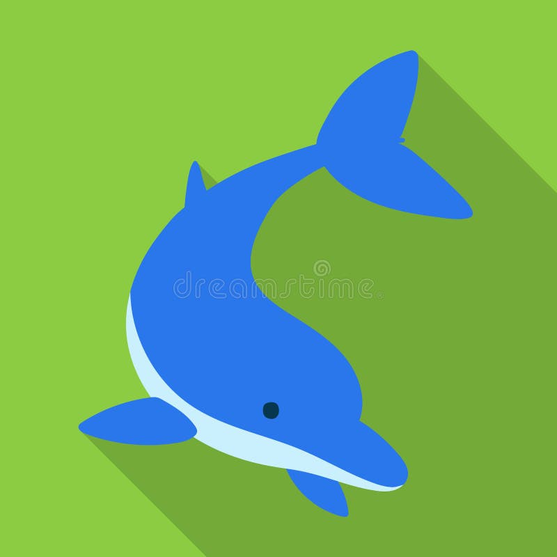 Blue Dolphin Vector Icon.Flat Vector Icon Isolated on White Background ...