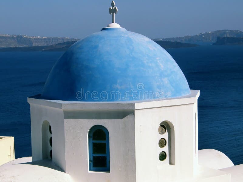 Blue dome stock image. Image of island, faith, seascape - 9155385