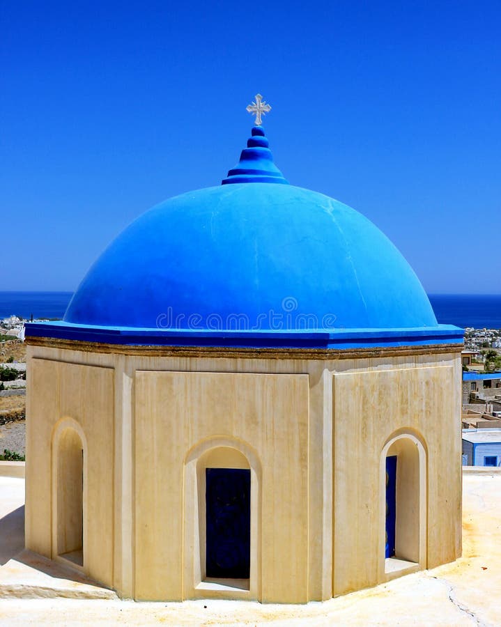 Blue Dome Church stock photo. Image of island, historic - 84136642