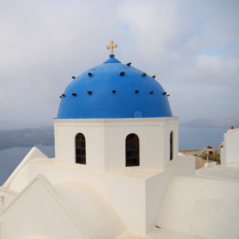 Blue dome in Oia stock photo. Image of cyclades, dome - 31189916
