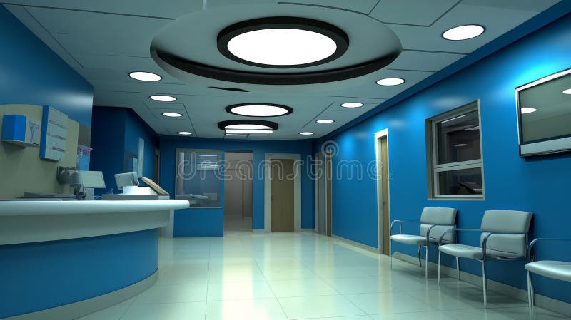 111 Modern Blue Reception Desk Minimalist Interior Design Stock Photos ...
