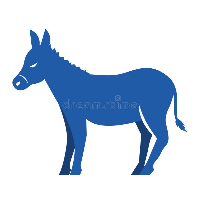 Blue donkey silhouette stock vector. Illustration of vector - 326864379
