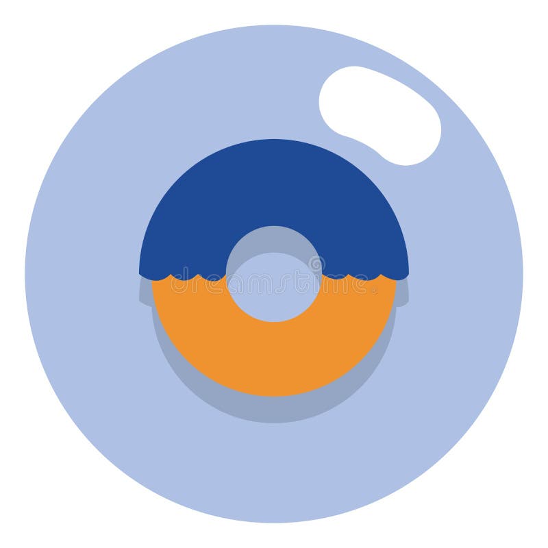 Donut with Blue Glaze, Icon Stock Vector - Illustration of white ...