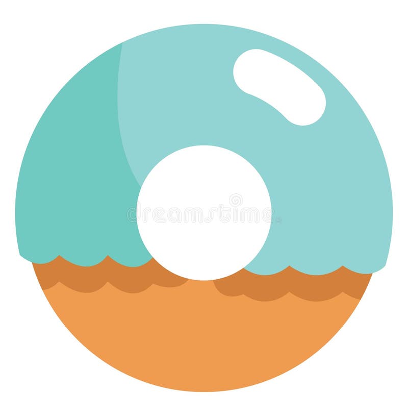 Donut with Blue Glaze, Icon Stock Vector - Illustration of white ...