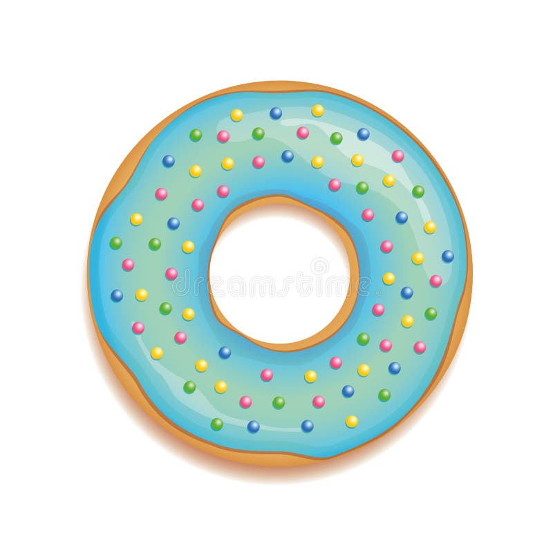 Blue Donut Isolated on White Background Stock Vector - Illustration of ...