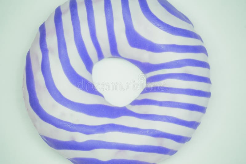 Blue Donut Top View. White Background Copy Space Stock Photo - Image of ...