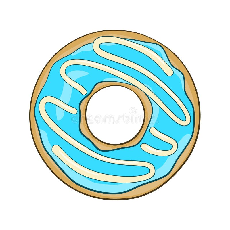 Blue Donut 3D Illustration stock illustration. Illustration of dessert ...