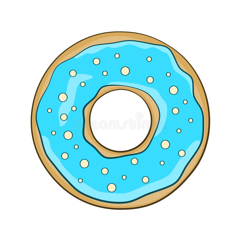 Blue Donut 3D Illustration stock illustration. Illustration of dessert ...