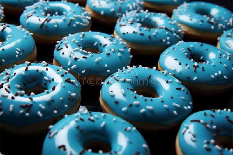 Blue Donuts Form a Mesmerizing Pattern, Creating a Delicious and ...