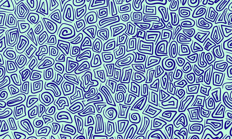 Blue Doodles of Abstract Shapes Seamless Pattern Stock Vector ...