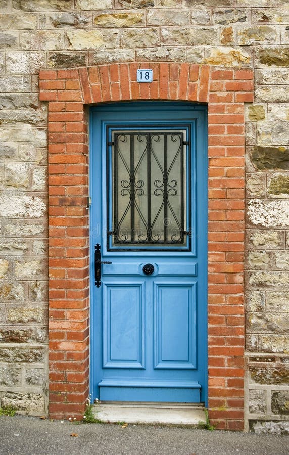 Blue door stock image. Image of exterior, iron, residential - 7040219