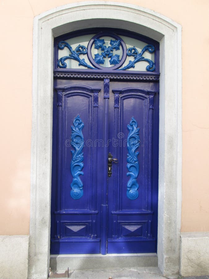 Blue door stock image. Image of door, entrance, facade - 92155965