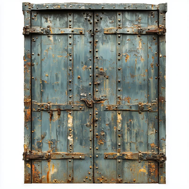 A Blue Door with Rust and Rusting Paint on it Stock Photo - Image of ...