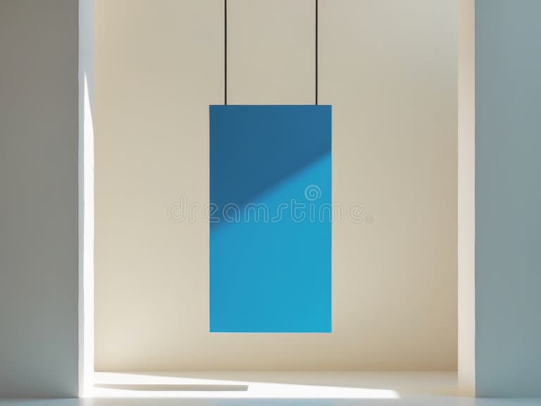 Blue Door Sign Hanging from it is Rectangular the Open. Stock Image ...