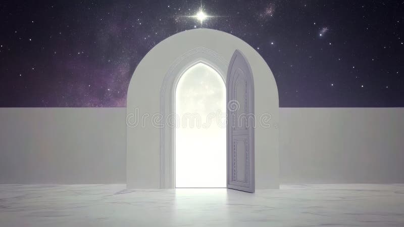 A Blue Door with a Star on it Stock Illustration - Illustration of open ...