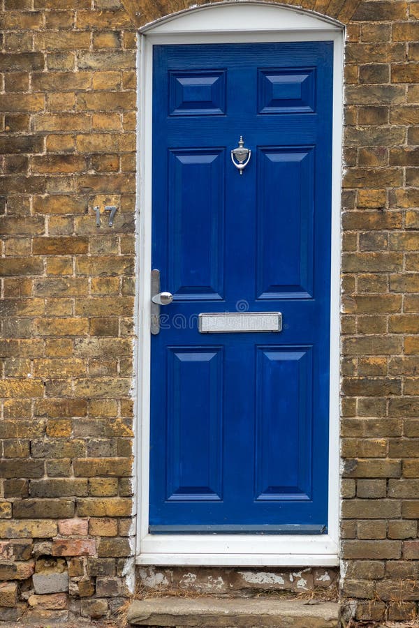 A Blue Door with a Door Step Stock Image - Image of vintage, doorway ...