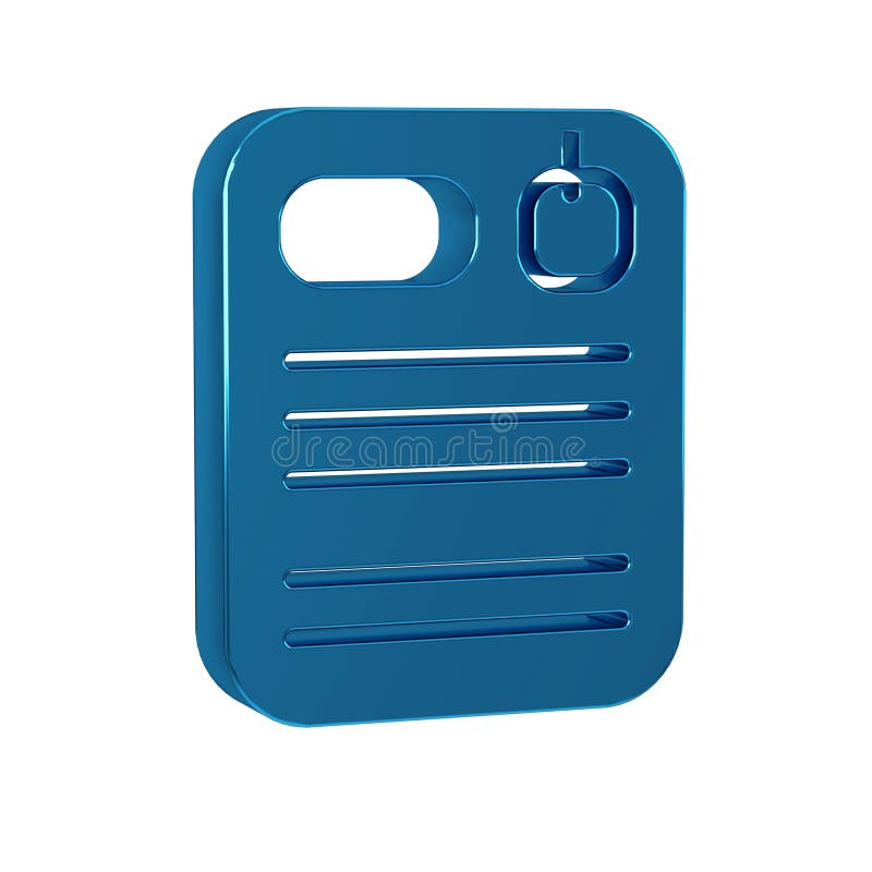 Blue Dossier Folder Icon Isolated on Transparent Background. Stock ...