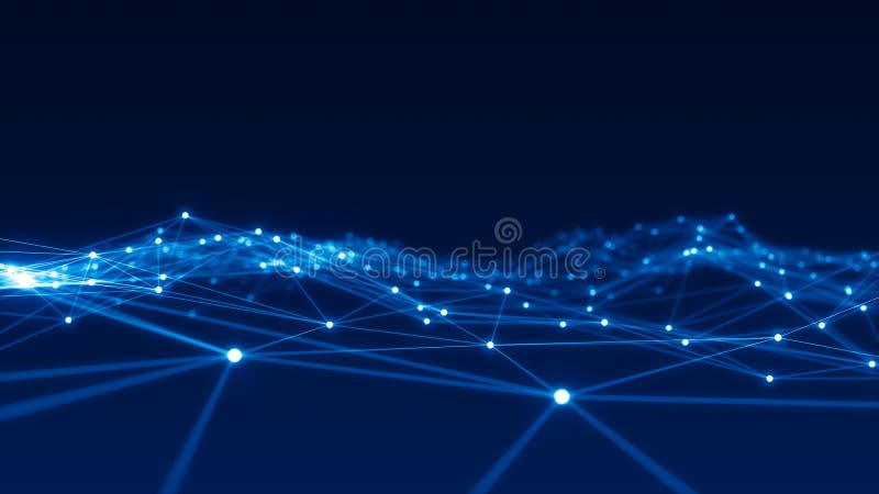 Blue Dot and Line Connection with Polygonal Technology Abstract ...